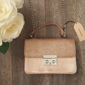 Max Studio | Bags | New Max Studio Rose Gold Glitter Crossbody Bag Nwt ...